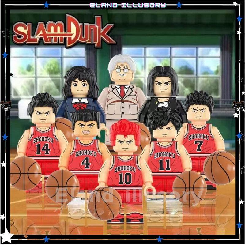 Slam Dunk Anime Shohoku Characters Minifigures Building Blocks ...