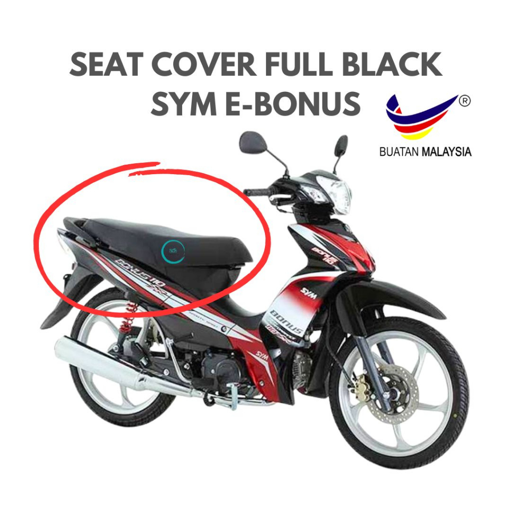 SEAT COVER MOTOR FULL BLACK SARUNG SEAT MOTOR KULIT SEAT MOTOR SYM E ...