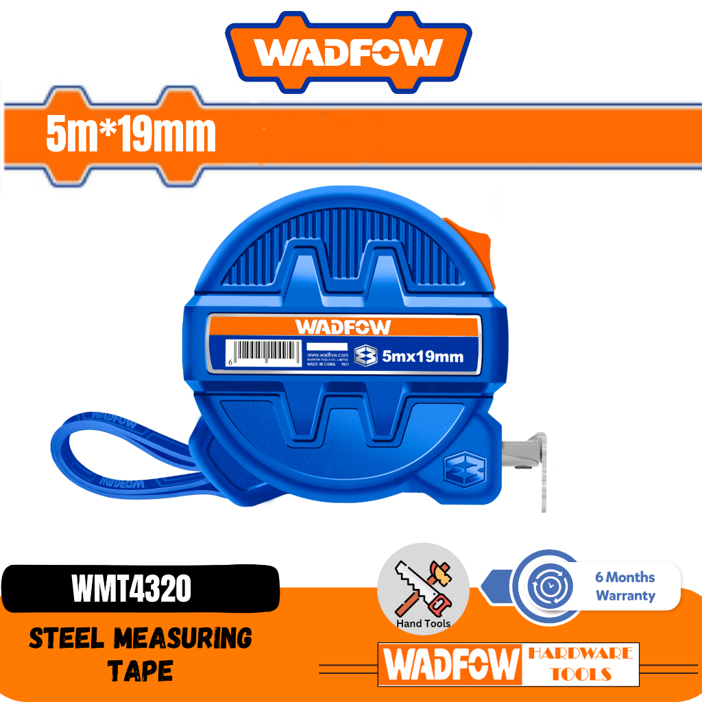 WADFOW Steel Measuring Tape, Length: 5m, Width: 19mm, w/ Metric and ...
