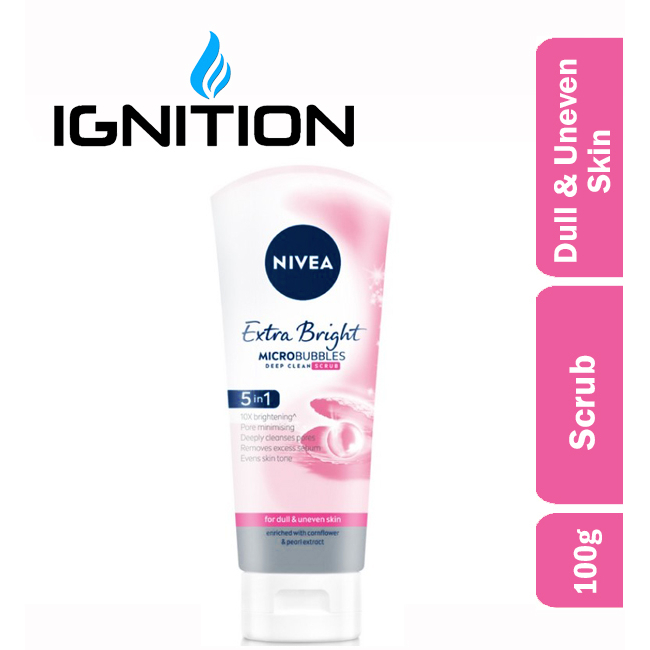 Nivea Extra Bright Microbubbles Deep Clean Scrub 100g | Shopee Malaysia