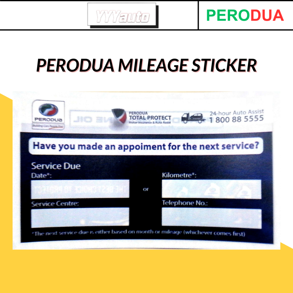 Petronas & Perodua Windsreen Mileage Sticker For Engine Oil Auto ...