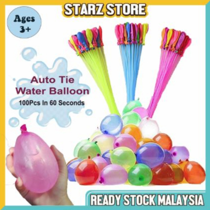 100pcs Mixed Colour Magic Water Balloons Self Tying Fast Filling Water ...