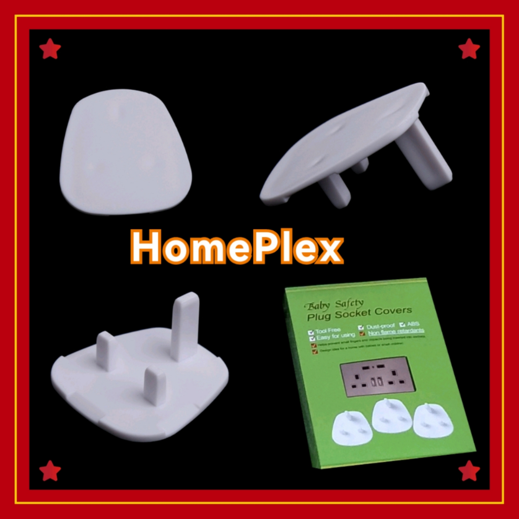 12 pcs Baby Safety Electric Socket Protector 3 Pin Plug Outlet Cover ...