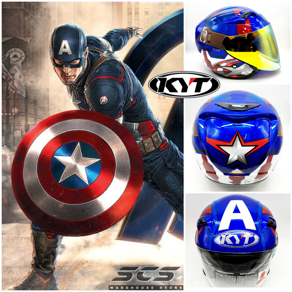 KYT Marvel Helmet Special Edition Iron Man Limited Captain America ...