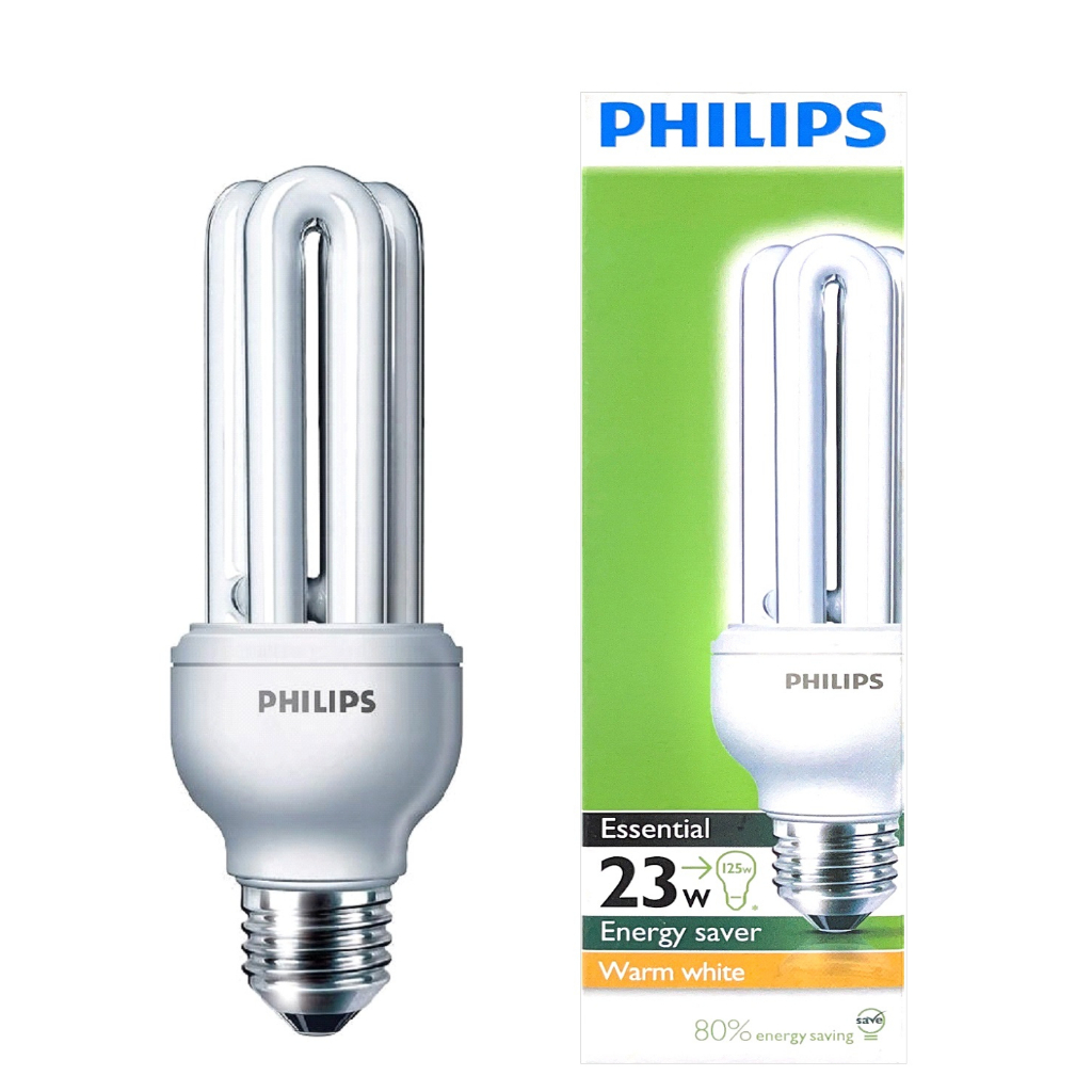 PHILIPS ESSENTIAL 8W / 18W / 23W PLCE E27 ENERGY SAVING 2U / 3U [ COOL ...
