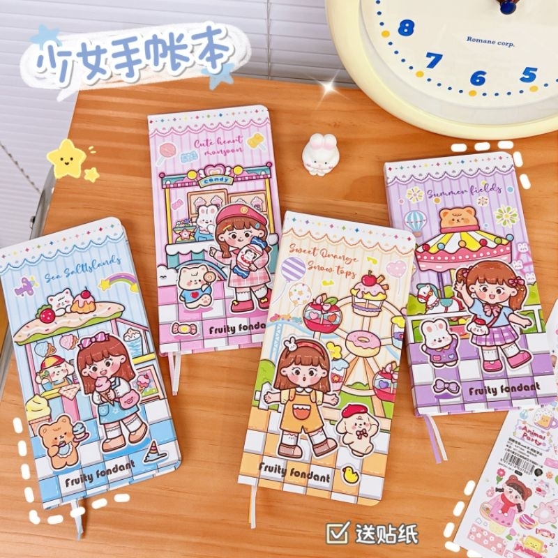 LZ Buku Nota Kotak Comel Kartun Grid Girl Scribble Book Student Cartoon ...