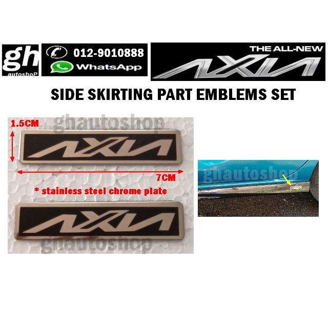 AXIA ( All New Yr 2023 model ) side skirting part Axia logo emblems set ...
