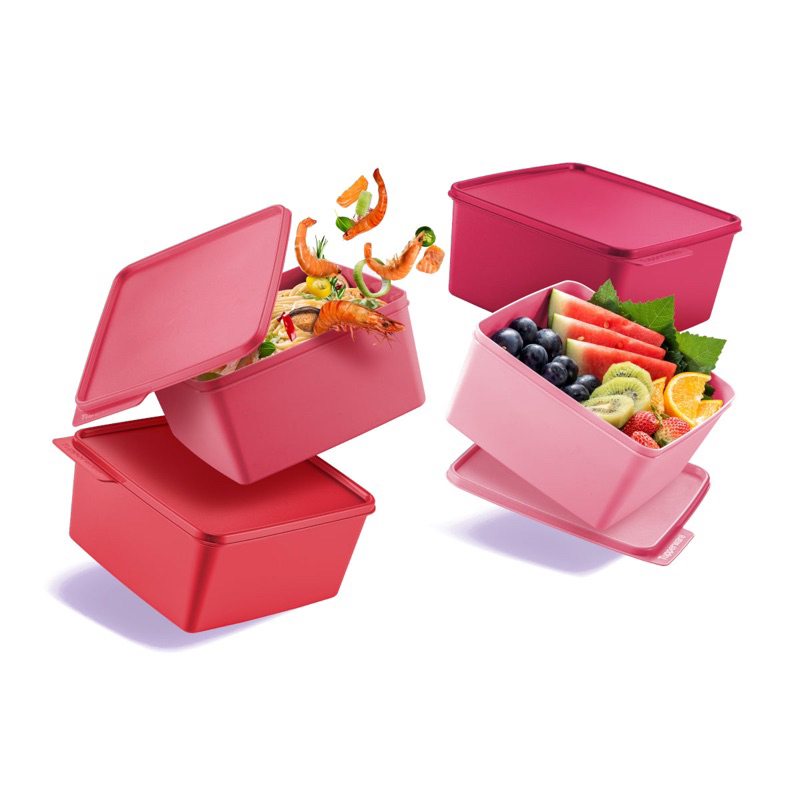 Tupperware Snack & Stack 2.5L (Red Set) | Shopee Malaysia