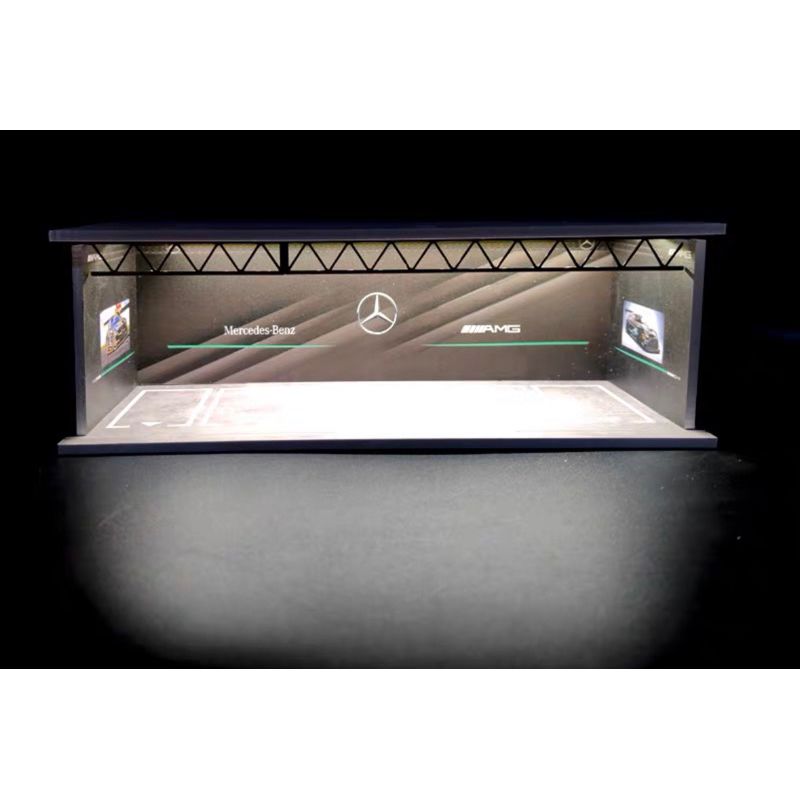 1/64 Diecast Diorama With Light and Sliding Door (Gulf,Advan,Michelin ...