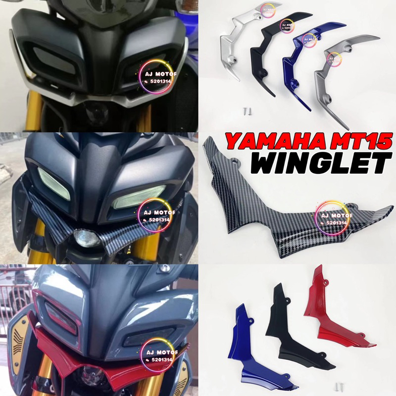 YAMAHA MT15 MT 15 WINGLET + SCREW WING LET HEAD LAMP HEADLIGHT HEAD ...