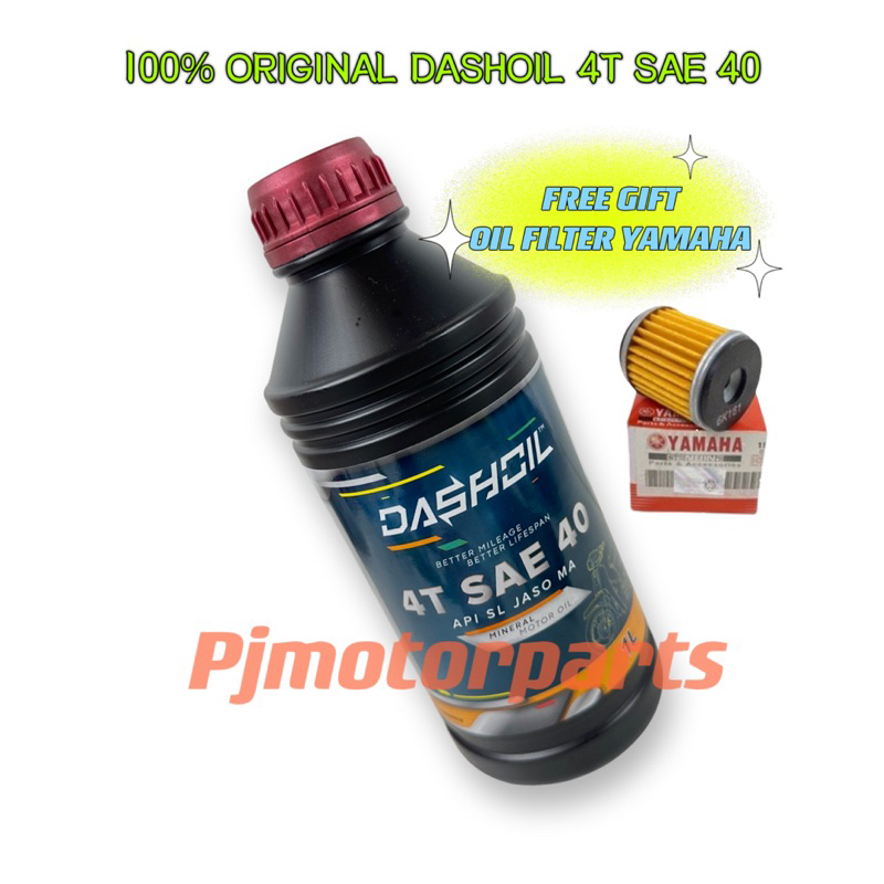 FREEGIFT OIL FILTER YAMAHA (100% ORIGINAL DASHOIL) 4T SAE 40 MINERAL ...