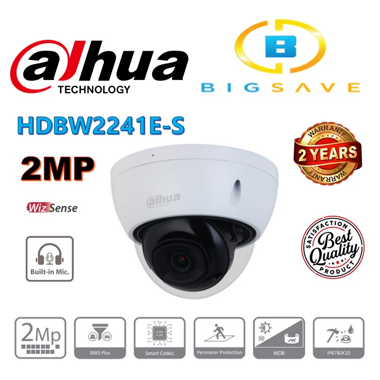DAHUA 2MP HDBW2241E-S IR FIXED-FOCAL DOME WIZSENSE NETWORK CAMERA | Shopee Malaysia
