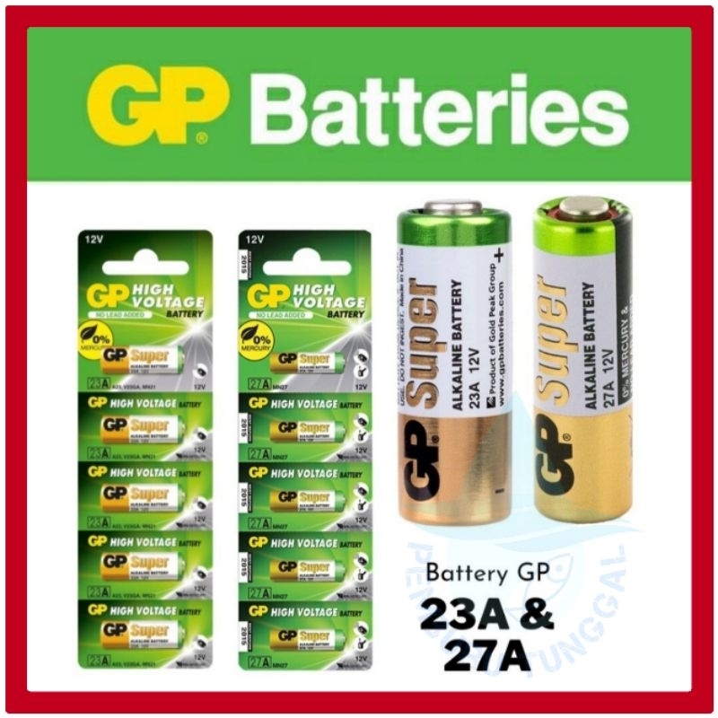 Bateri Remote Kereta/Motor GP Super 23A & 27A 12V Alkaline Battery ...