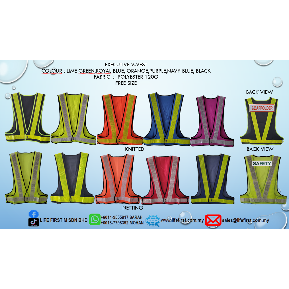 SAFETY VEST V TYPE EXECUTIVE HIGH QUALITY | Shopee Malaysia