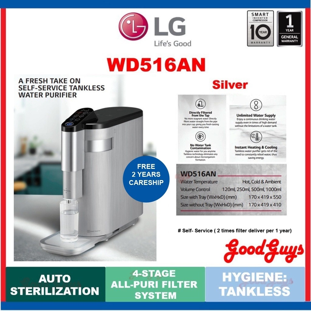 LG WD516AN / WD517AN Tankless LG PuriCare™ Water Purifier with 4-stage ...
