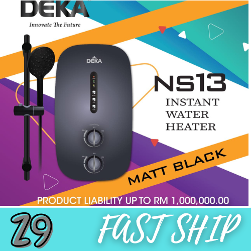 DEKA INSTANT WATER HEATER WITH PUMP NS13 (MATTE BLACK) - DEKA WARRANTY ...