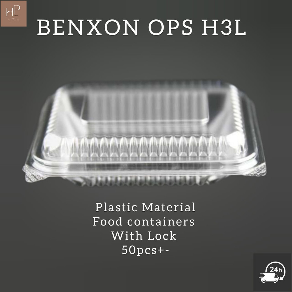 BENXON OPS H3L Disposable Plastic Clear Food Box Bakery Tray - Bekas ...