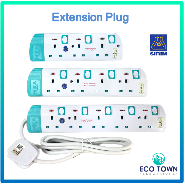 [sirim] Extension Wire Trailing Socket 2 Meter 3 Way 4 Way 5 Way Extension Cord Shopee