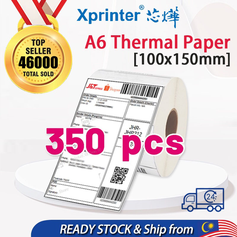 Xprinter Waybill Thermal A6 Printer Paper (100 x 150mm) thermal sticker ...