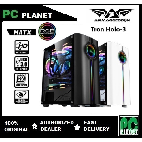 Armaggeddon Tron Holo-3 M-ATX RGB Gaming Casing - Black/White | Shopee ...