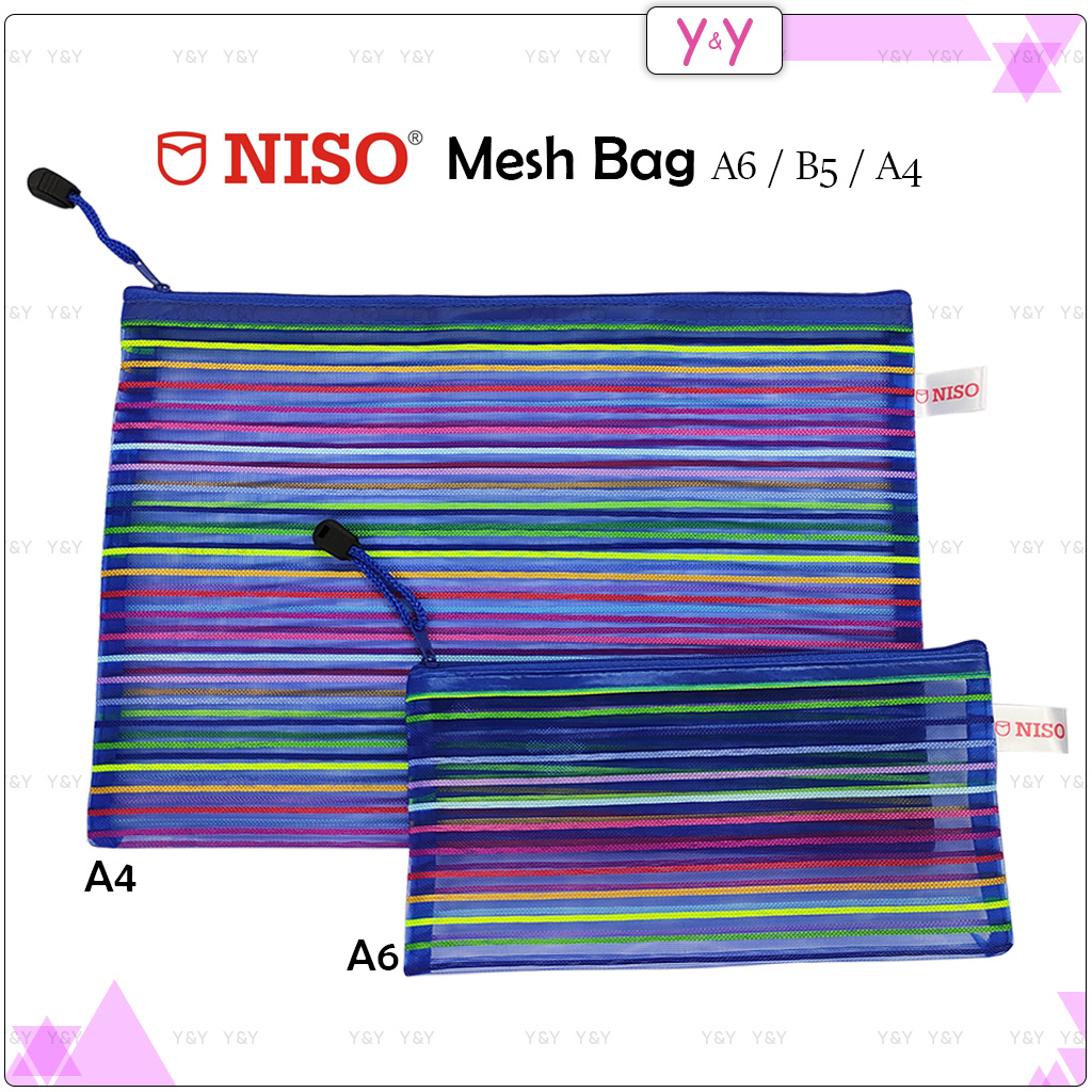 Niso Zip Bag A4 B5 A6 Mesh Bag / Document Zipper Bag / Plastic Pouch ...