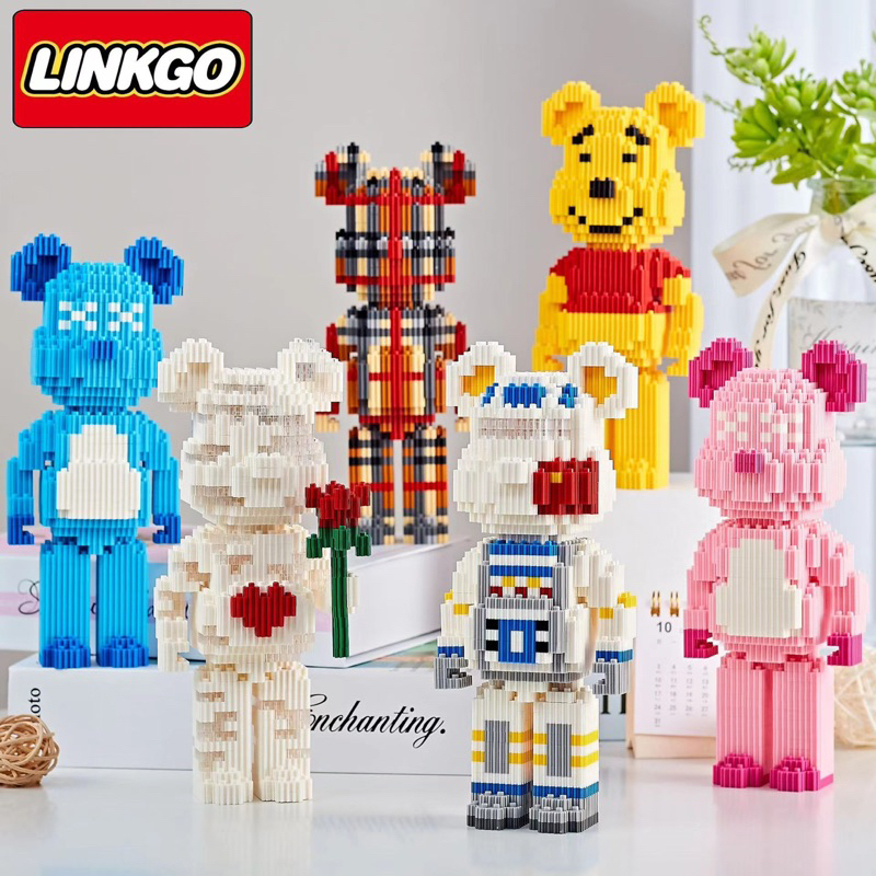 🇲🇾Bearbrick Building Blocks 网红暴力熊串联积木 Micro Bricks DIY Kids Couple ...