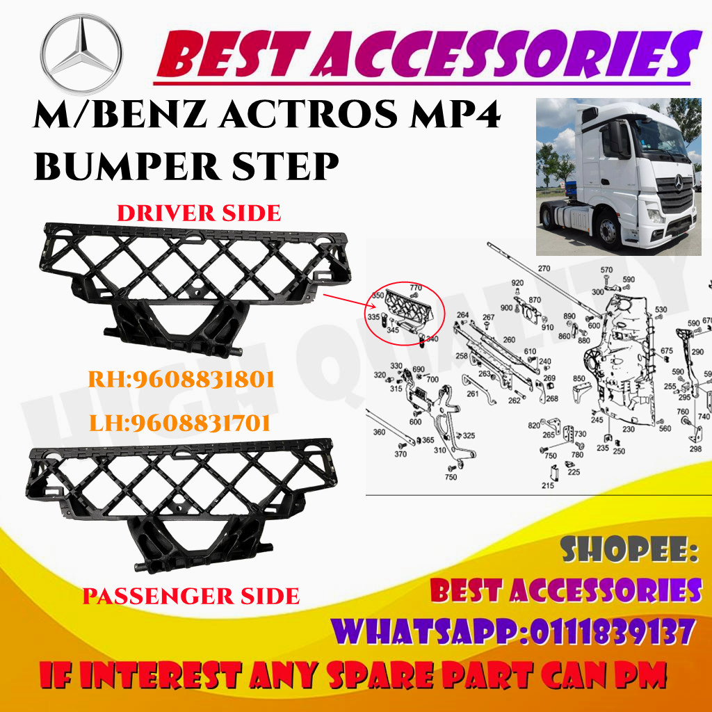 M/BENZ ACTROS MP4 BUMPER STEP ORI NO : LH 9608831701 / RH 9608831801 ...