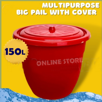Super Big Water Pail with Cover/ Plastic Water Bucke t/ Tong Air ...