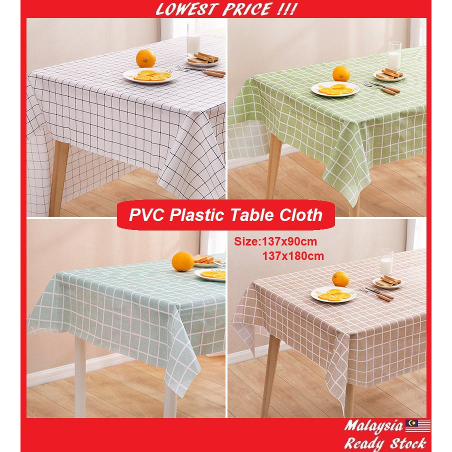Table Cloth PVC Waterproof Oilproof Kitchen Dinning Table Plastic Cover ...