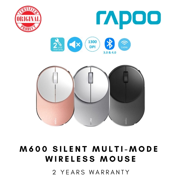 Rapoo M600 Silent Multi-Mode Wireless Bluetooth Mouse (Silent Switched reduce click noice ...