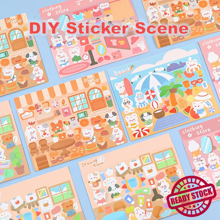 4pcs/set DIY Stickers Scenes For Kids Guka Stickers Art & Craft ...