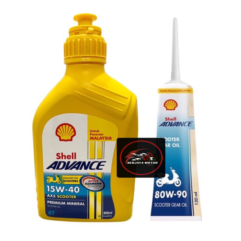 SHELL ADVANCE SCOOTER 15W40 & GEAR OIL 80W-90 COMBO SET | Shopee Malaysia