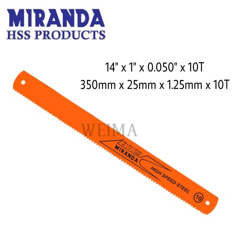 MIRANDA ALL HARD HSS POWER HACKSAW BLADE GERGAJI MATA MESIN 14" x 1" x ...