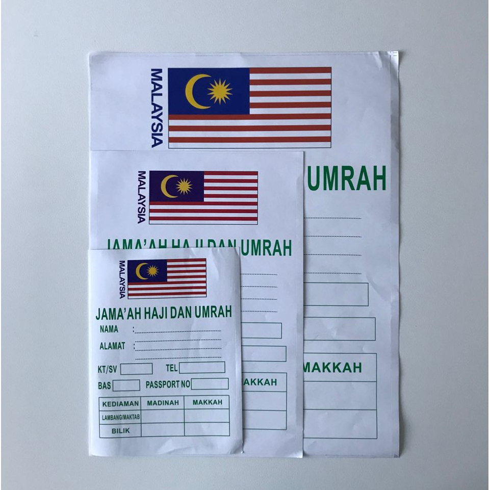 KL Stock Sticker Beg Besar Bagasi Haji Umrah Saiz A4/A5/A6 | Shopee ...