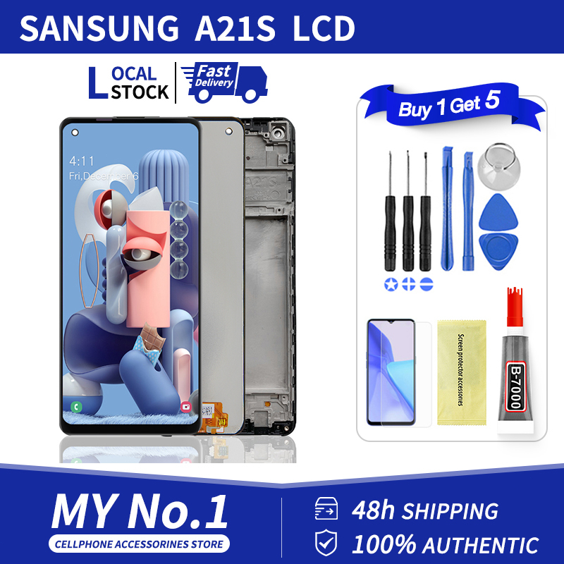 Original LCD with Frame For Samsung Galaxy A21s A217 SM-A217F/DS LCD Display Touch Screen ...