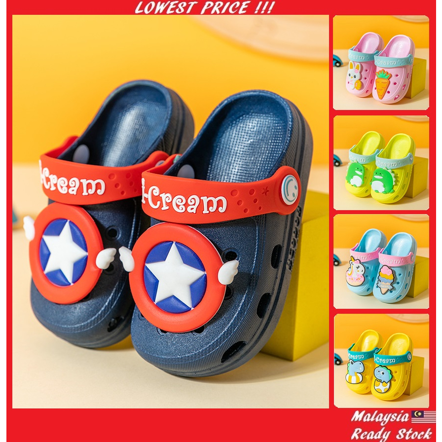 Kids Cartoon Croc Shoes Slipper Boy Girl Shoe Budak Kanak Kasut Selipar ...