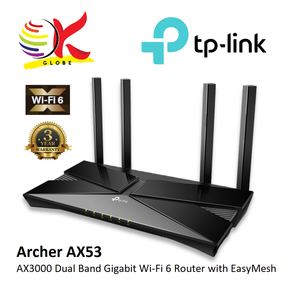 TP-LINK ARCHER AX53 AX3000 DUAL BAND GIGABIT WI-FI 6 ROUTER WITH ULTRA ...