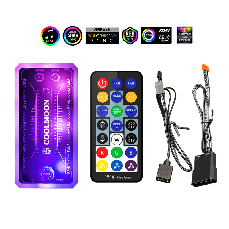 COOLMOON RGB Lighting Chassis FAN Controller with music mode and ...