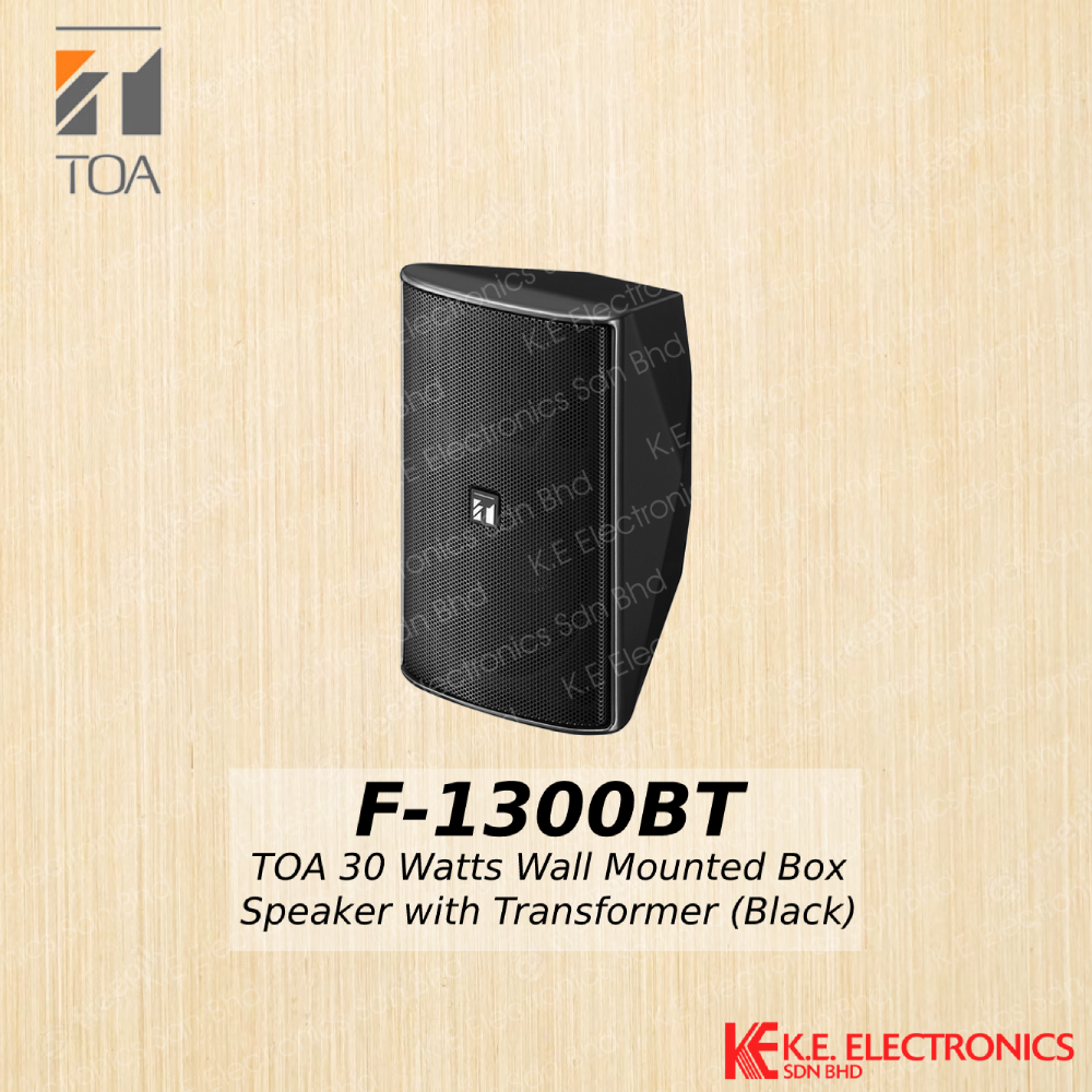 TOA F-1300BT 30 Watts Compact 2-Way Wall Mounted Box Speaker with Transformer (Black) | Shopee ...