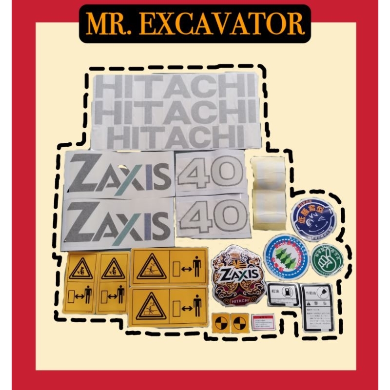 Hitachi ZX ZX40 ZX40U Mini Excavator Sticker Mesin Stiker 挖掘机神手贴纸 (1 ...