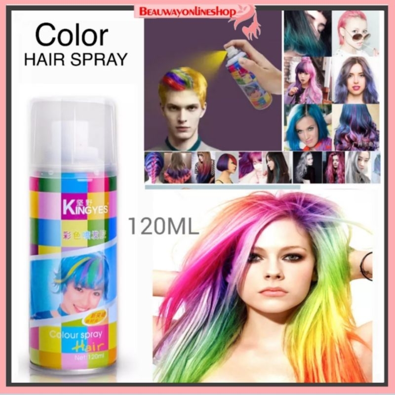 TEMPORARY COLOR HAIR SPRAY FASHION COLOR HAIR SPRAY 120ML | Shopee Malaysia
