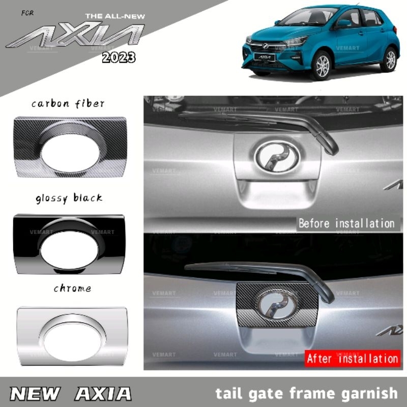 Vemart new axia 2023 tail gate frame cover garnish accessories | Shopee ...