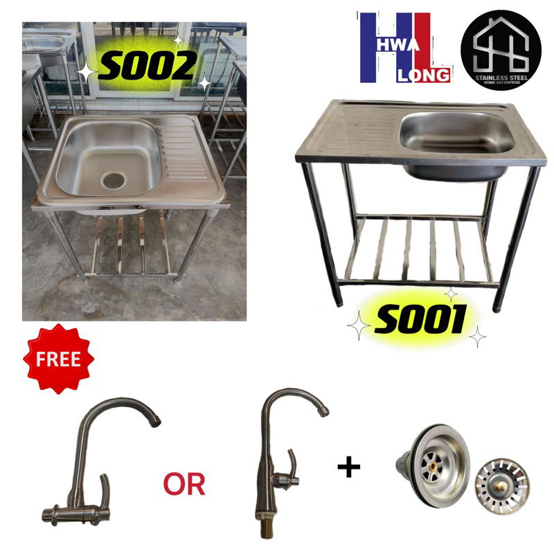 Stainless Steel Single Kitchen Sink With Stand Rak Sinki Singki Steel ...