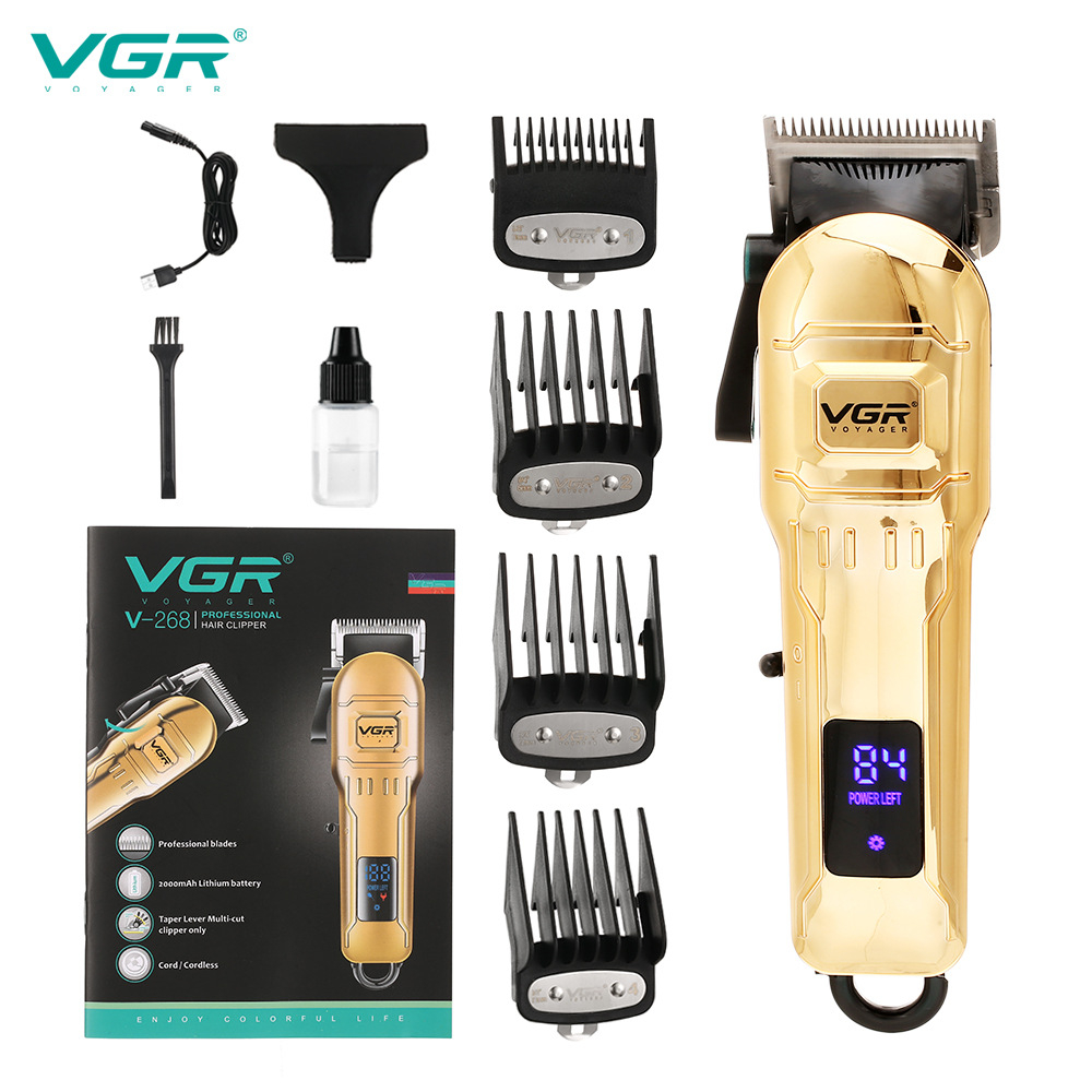 VGR-V-268 ZERO Adjustable Professional Rechargeable Hair trimmer Metal hair clipper mesin rambut ...