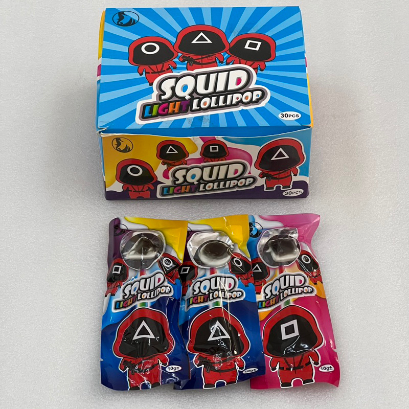 (10g x 30’s) Seahorse Brand Squid Game Light Lollipop Gula-Gula Sweets ...