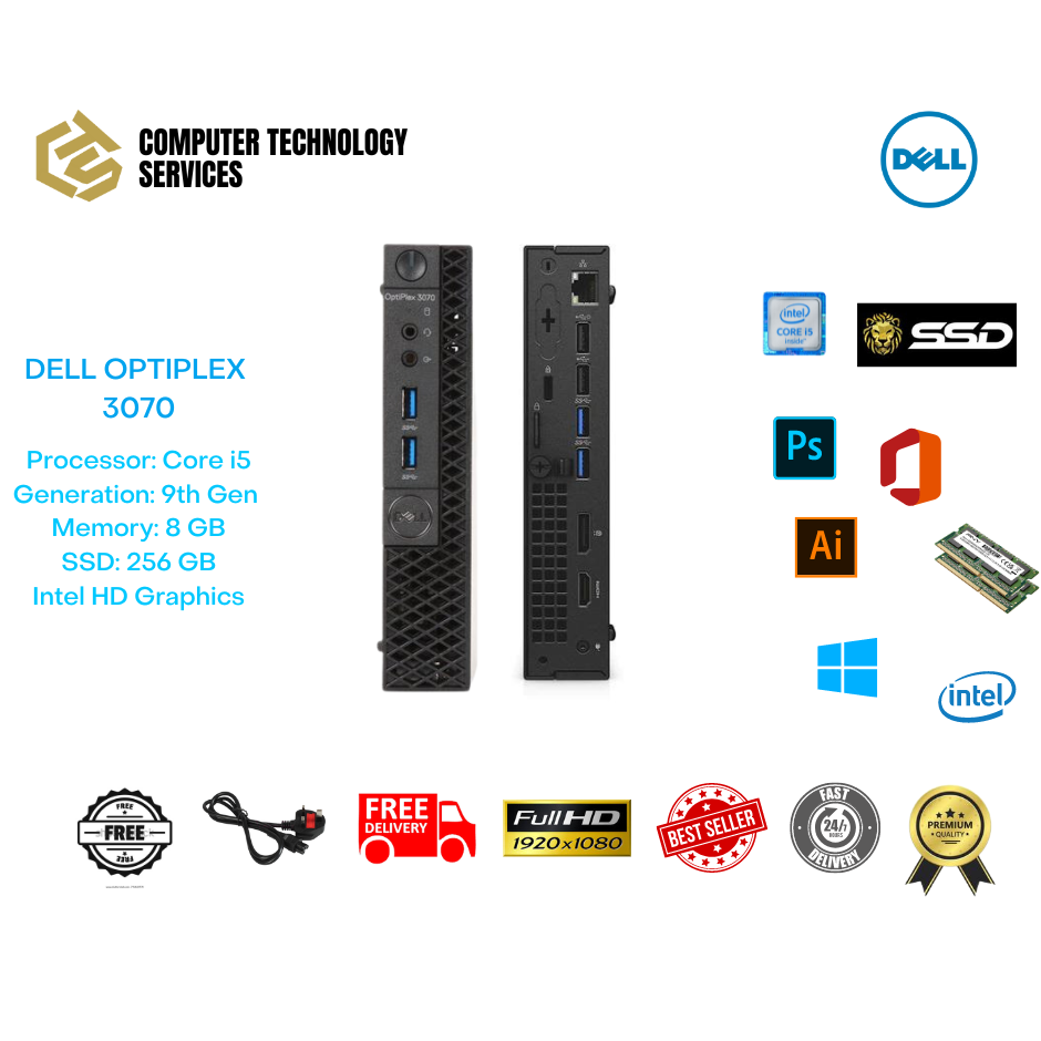 DELL OPOTIPLEX MINI PC 3070 / 7050 / 7040 CORE I5 9TH / 7TH / 6TH GEN ...