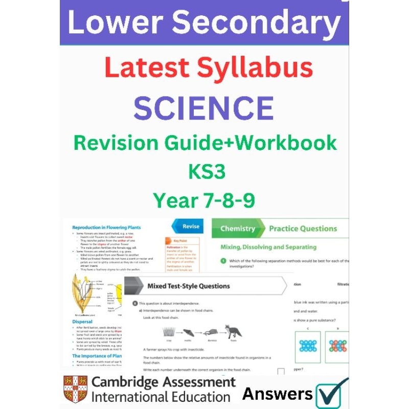 SC.47🌟Lower Secondary Science 🌟Latest Syllabus🌟Revision guide+Workbook ...