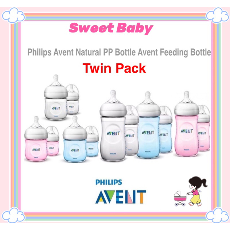 (Cleanrance stock) Philips Avent Natural Feeding PP Bottle (Twin Pack ...