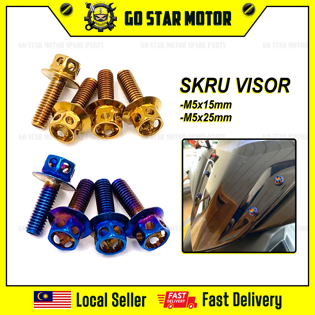 Universal Visor Screw Skru Gold Titanium Windshield Cowling Y125Z ...