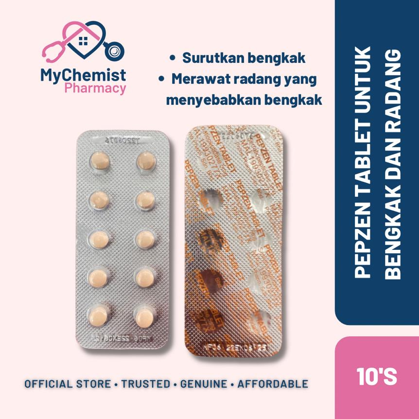 Ubat Bengkak Pepzen/Serrin (Serratiopeptidase 5mg) EXP 02/2025 | Shopee ...